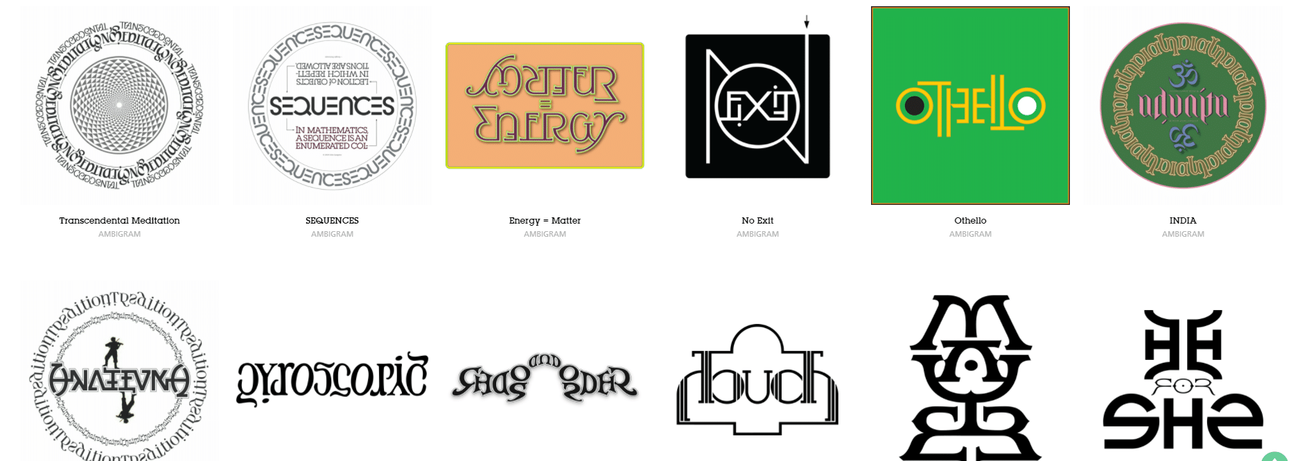Online Ambigram Generators - Logo, Tattoo & Ambigram Art Examples